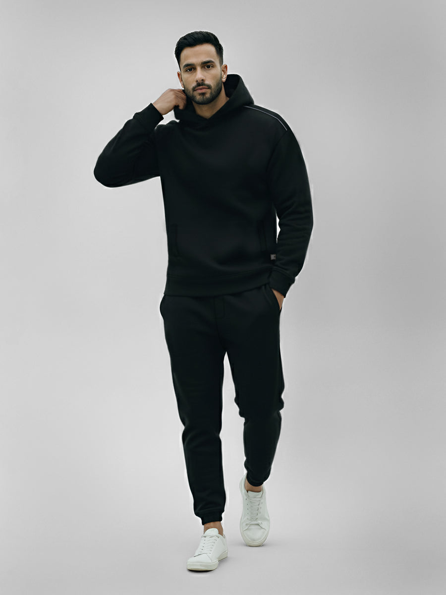 Men Black Fleece Everyday Move Lite Hoodie – Fitkin