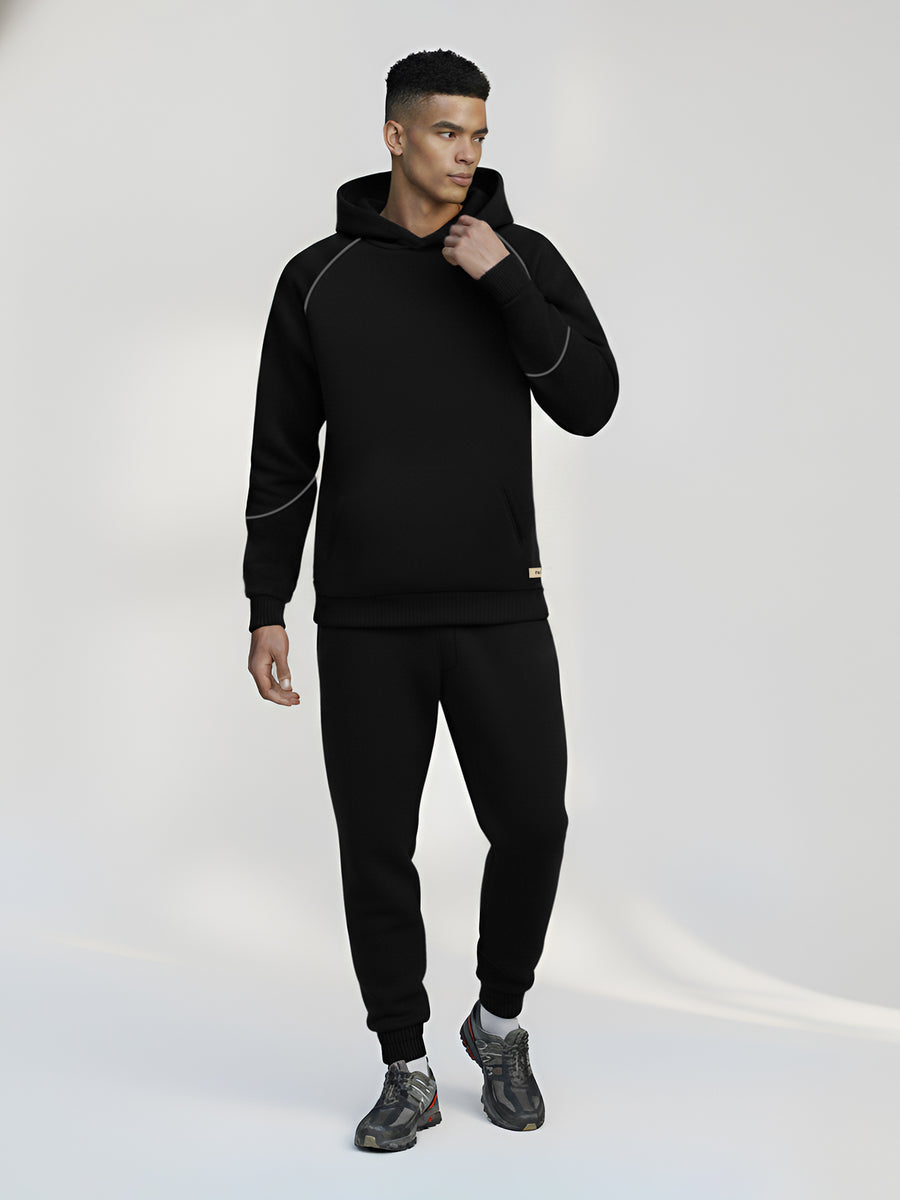 Men Black Fleece Super Soft Athleisure Hoodie – Fitkin