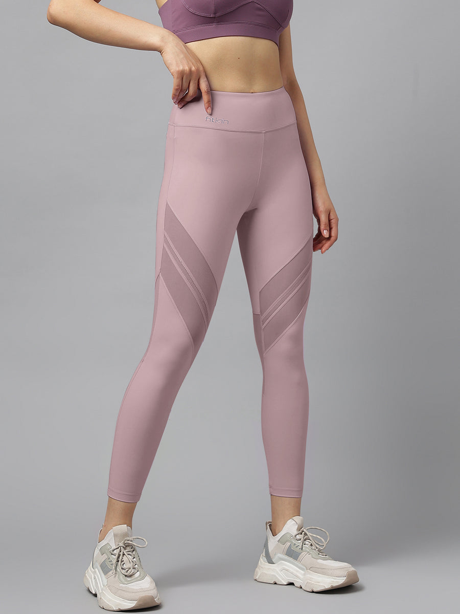 Fitkin Women's Lavender BreatheCurve Panel Tights